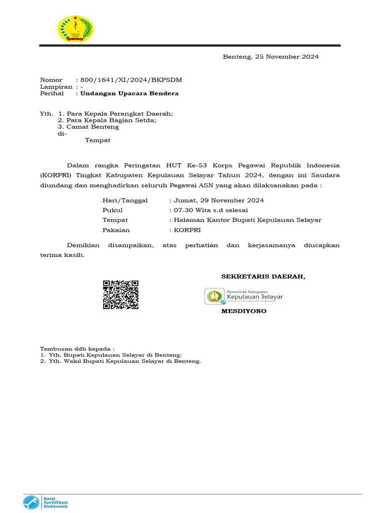 Undangan Hut Korpri | PDF