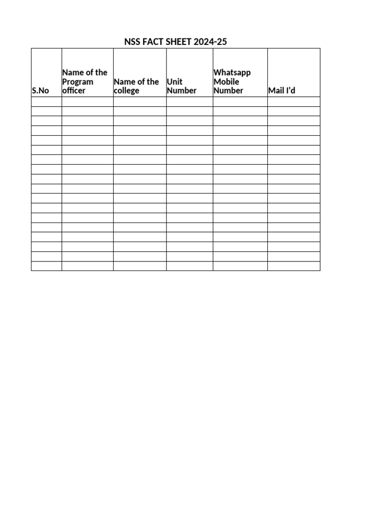 NSS Fact Sheet | PDF