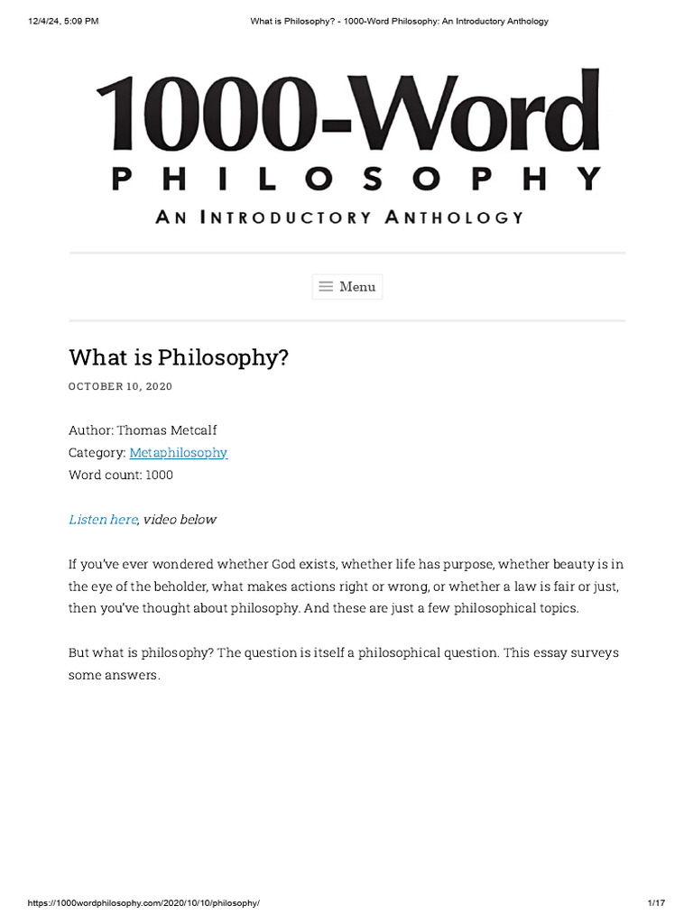 Understanding Philosophy in 1000 Words | PDF | Empirical Evidence ...