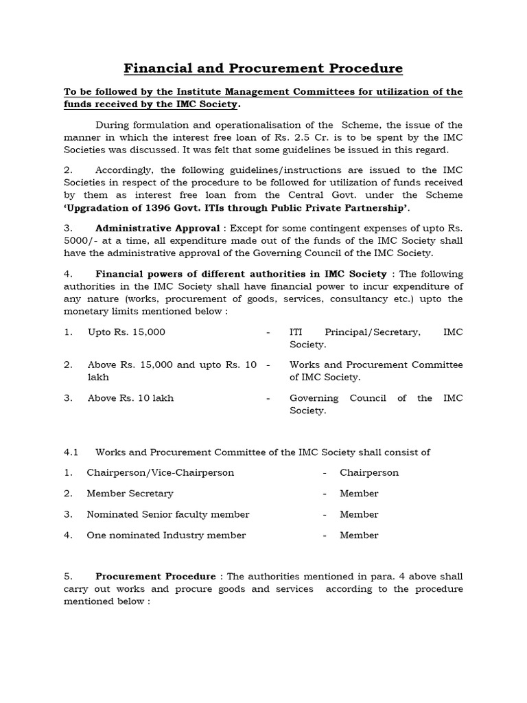 Financial & Procurement Procedure | PDF | Business