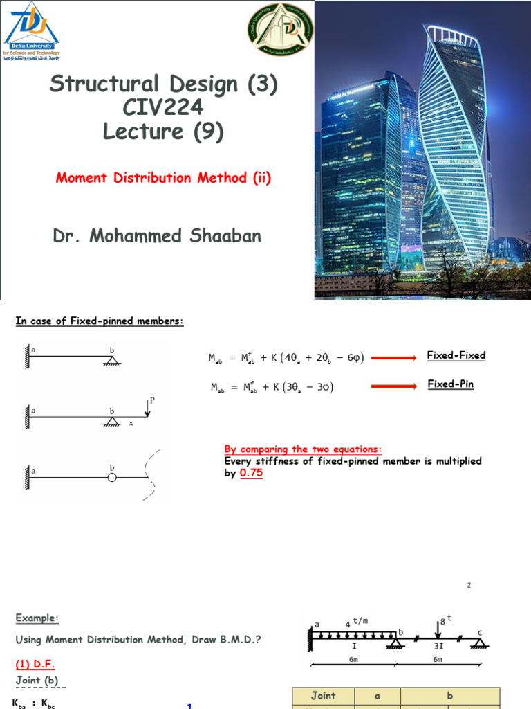 Moment Distribution Method 1732872711 | PDF | Structural Analysis | Earthquake Engineering