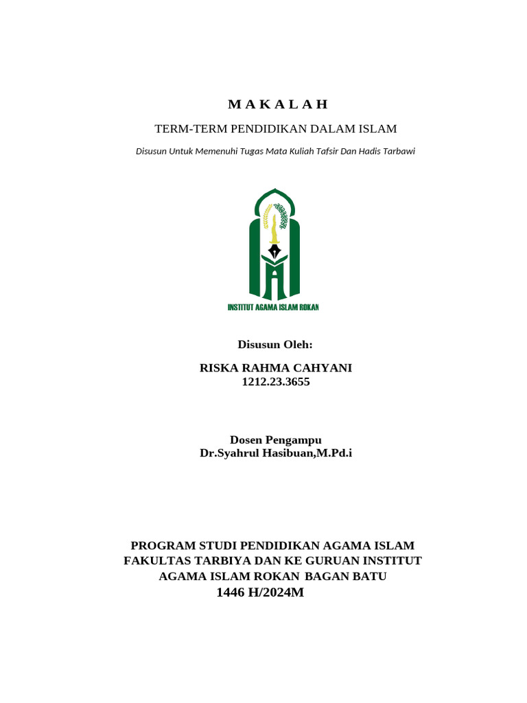 Berikut Adalah Contoh Makalah Lengkap Dengan Judul | PDF