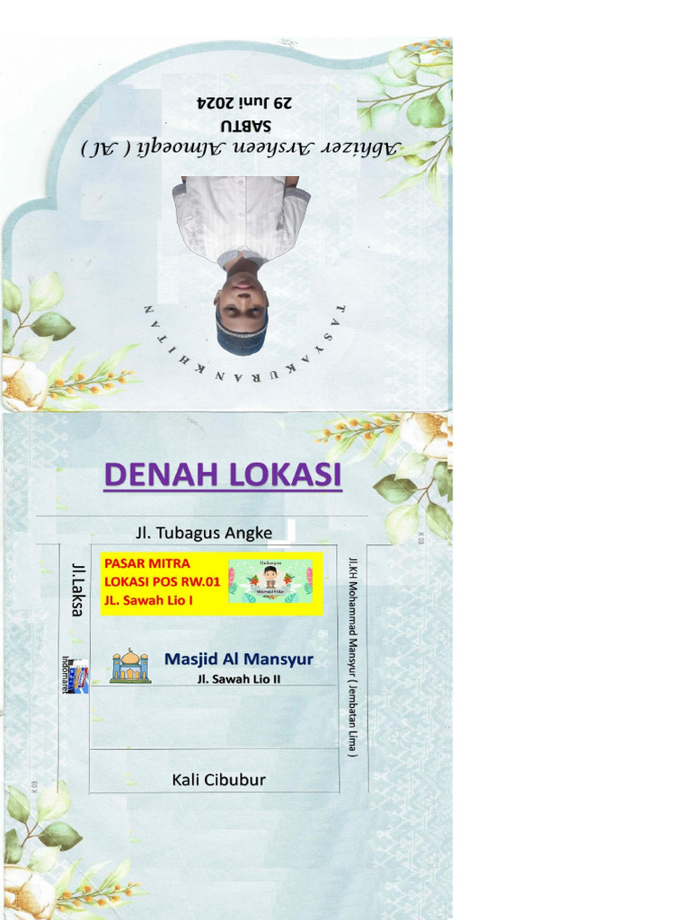 Design Undangan Untuk Khitanan Putra Ketiga Undangan Leni 222 | PDF