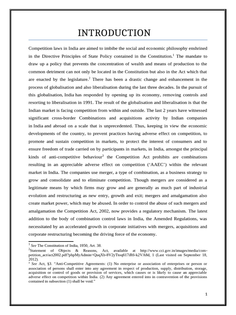 Competition Draft Final | PDF | Mergers And Acquisitions | Business