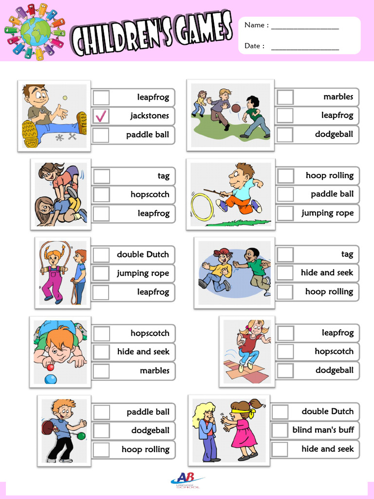 Children's Game Vocab Check | PDF