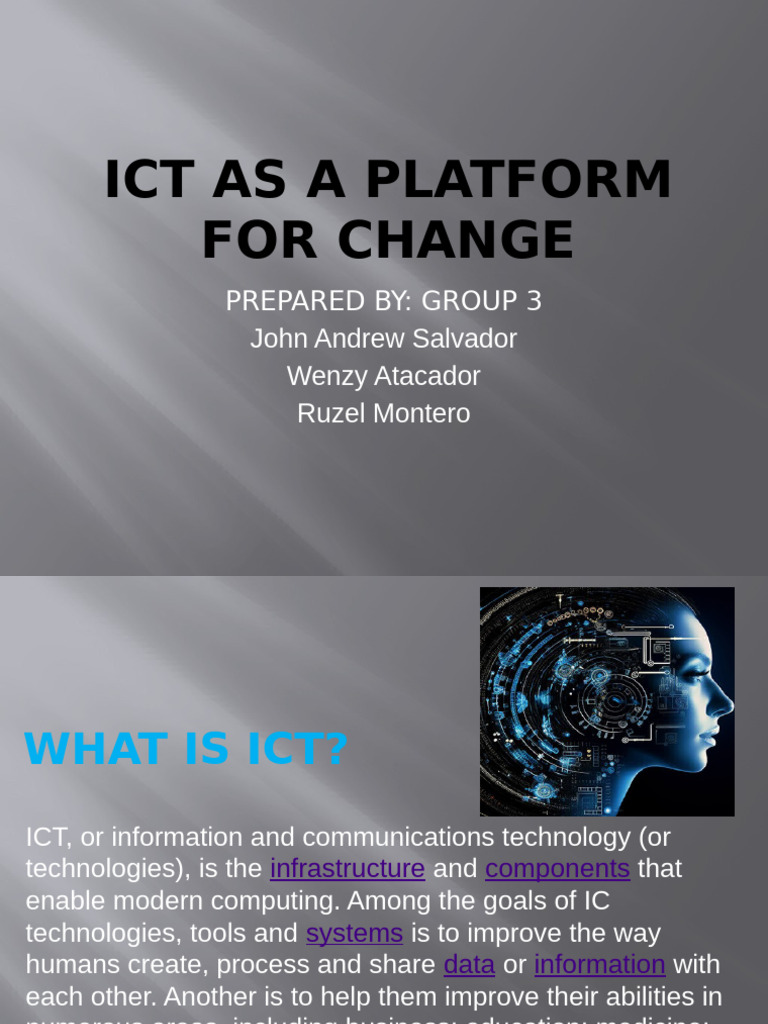 Ict As A Platform For Change Empowerment G 3 | PDF | Information And ...