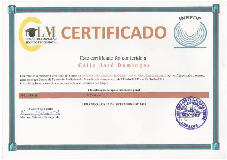 Computer Network Certificate | PDF