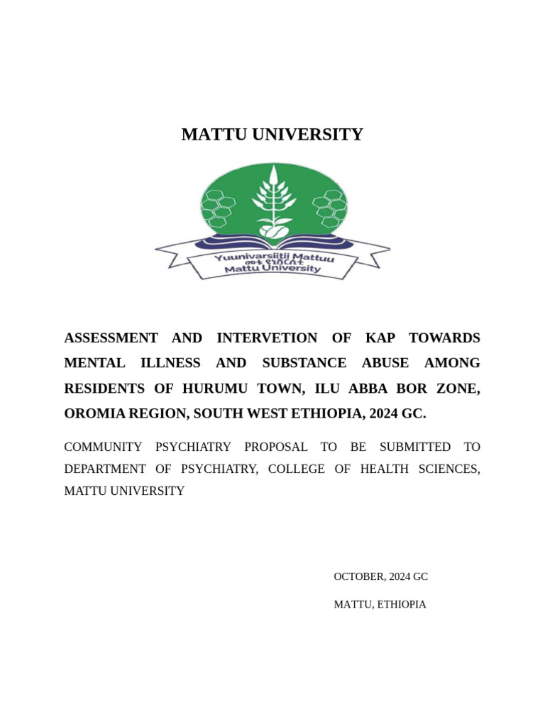 Hurumu Poropsal 1st Draft | PDF | Mental Health | Mental Disorder