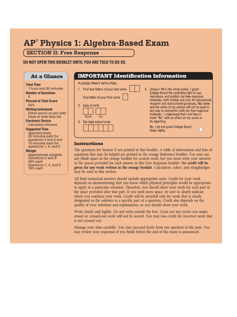 Ap Physics 1 2022 Practice Exam 1 FRQ | PDF | Temperature | Force
