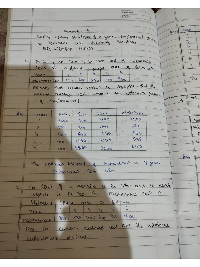 Practical 12 Replacement Theory | PDF