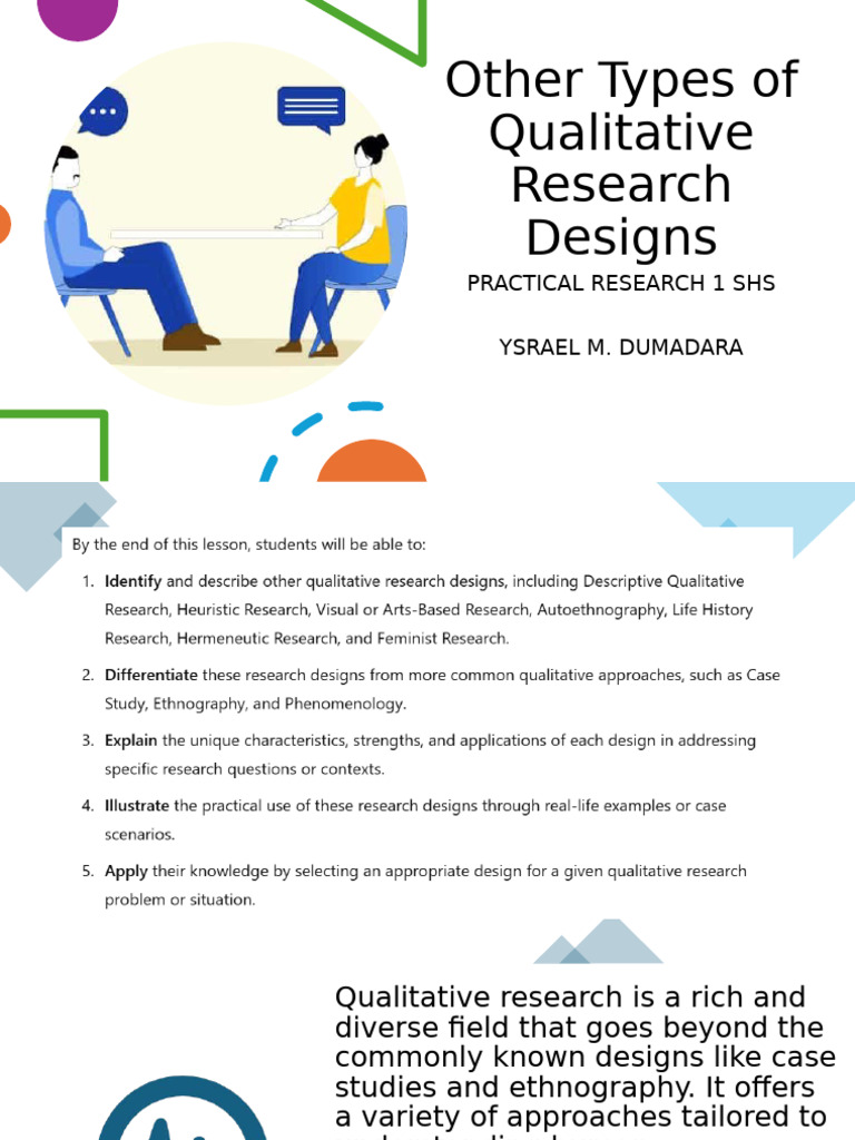 Other Types of Qualitative Research Designs | PDF