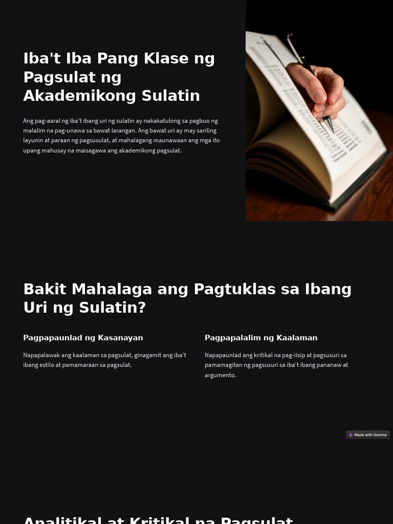 Ibat Iba Pang Klase Ng Pagsulat Ng Akademikong Sulatin | PDF