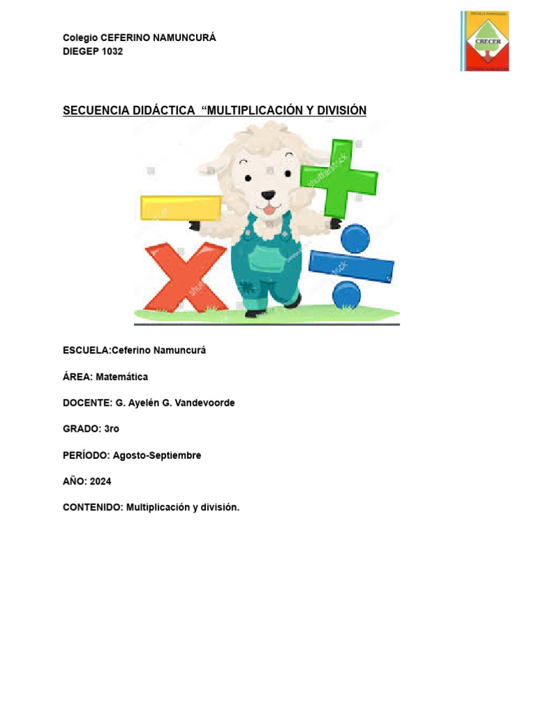 Secuencia Matemática 3ro | PDF