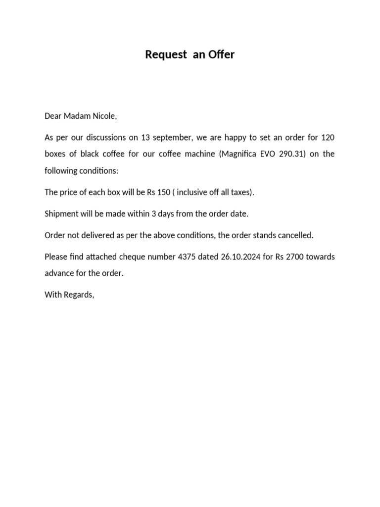 Request Offer | PDF