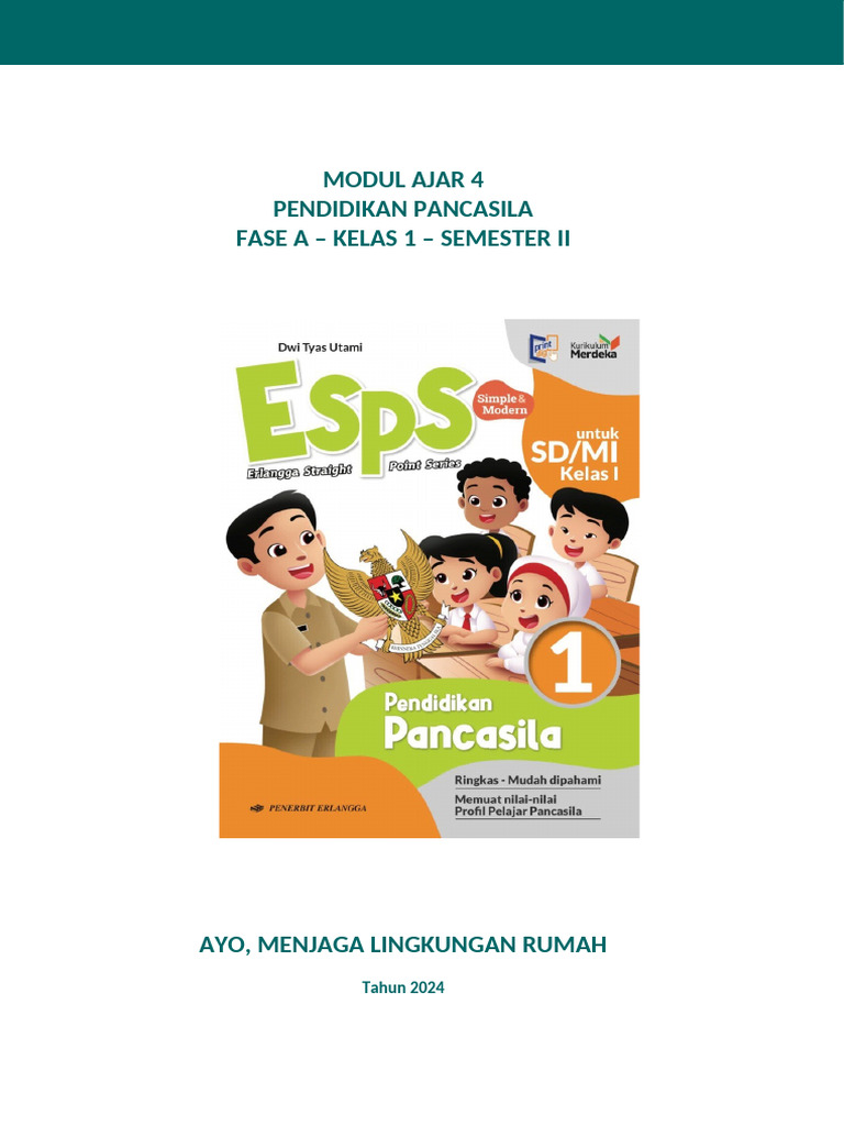 Esps Pendidikan Pancasila SD - Mi Kls.1 - Km-Ma (Modul Ajar) - Ma-Pp Fase A Kelas 1 | PDF