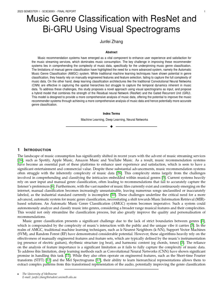 Music Genre Classification With ResNet and | PDF | Deep Learning | Artificial Neural Network