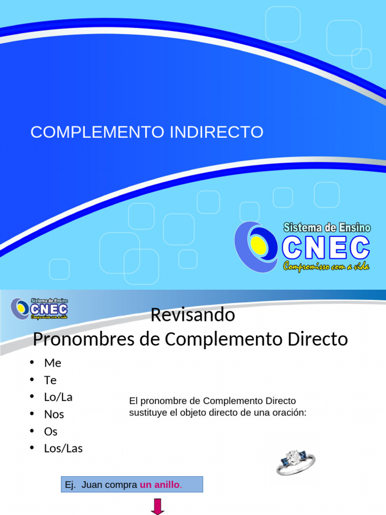 Pronombre Complemento Indirecto | PDF | Objeto (gramática) | Tipología Lingüística