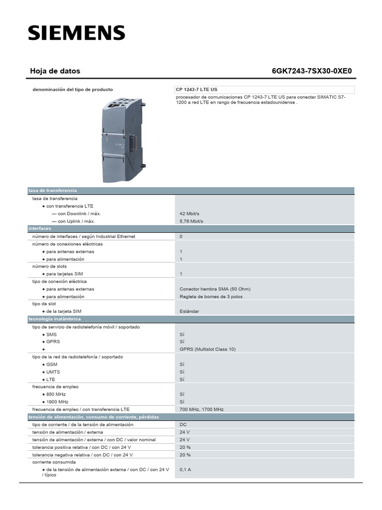001 RTU 6GK72437SX300XE0 - Datasheet - Es | PDF | Red privada virtual ...
