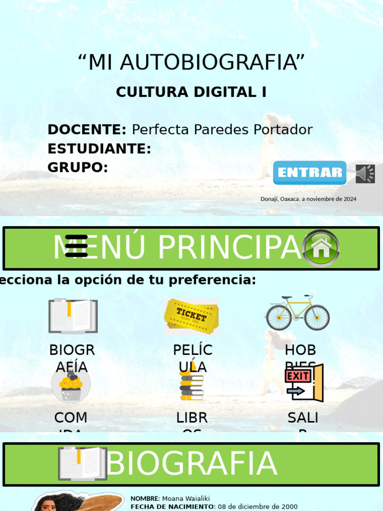 "Mi Autobiografia": Cultura Digital I | PDF
