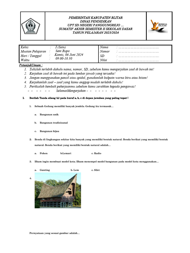 5. SOAL SAS SENI RUPA | PDF