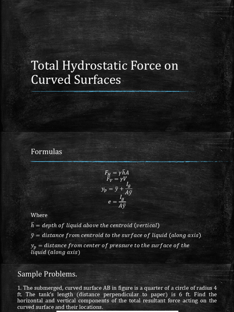 Total Hydrostatic Force On Curved Surfaces 1 Pdf Geometry Euclidean Geometry