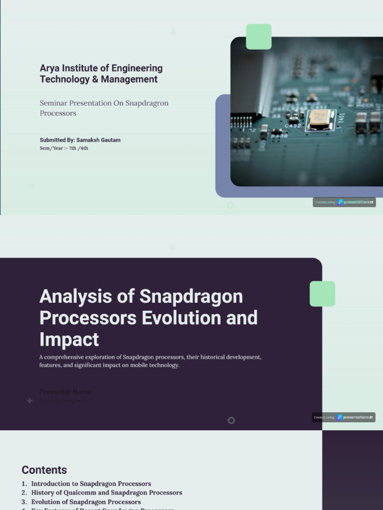 Presentation of Analysis of Snapdragon Processors Evolution and Impact ...