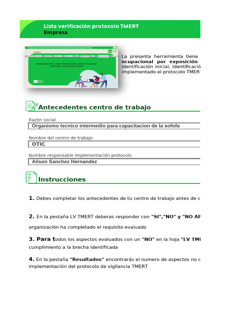 LV Implementación Protocolo Tmert | PDF