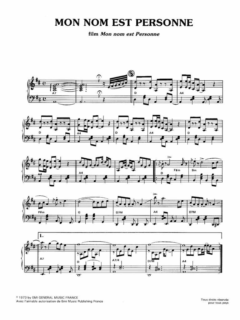 Mon nom est personne - Morricone | PDF