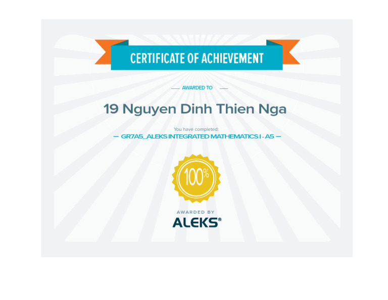 ALEKS Certificate | PDF