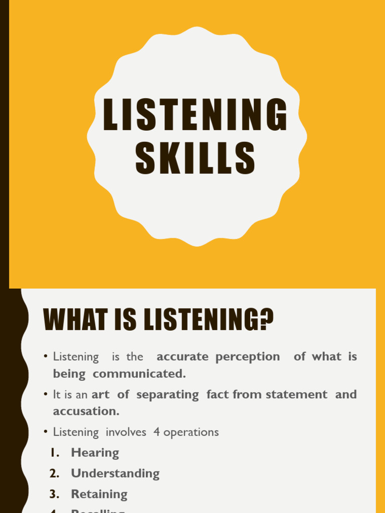 Unit Ii.1 Listening Skills | PDF | Communication | Nonverbal Communication