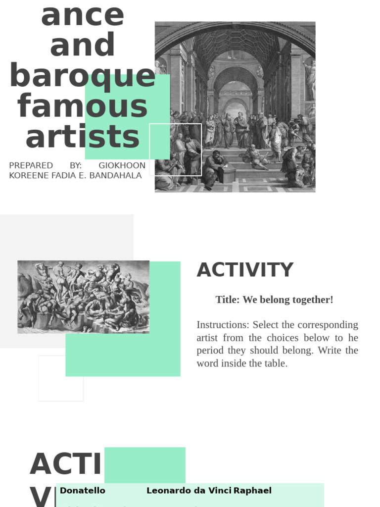Famous Artists | PDF | Peter Paul Rubens | Michelangelo