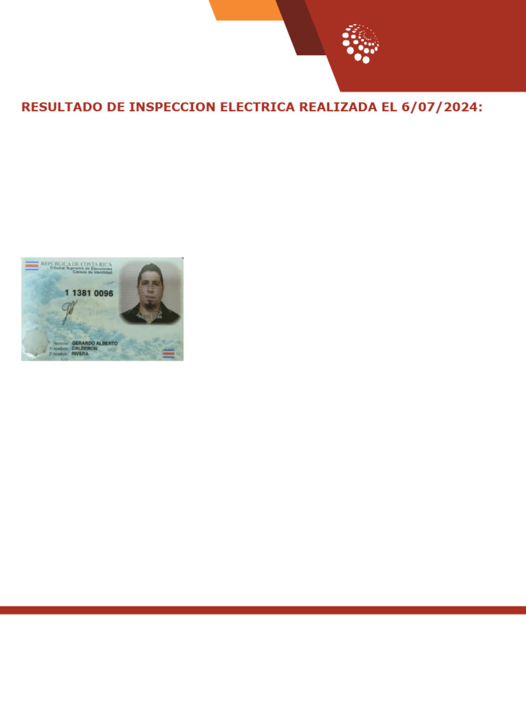 informe inspeccion electrica 2024 Gerardo 1 | PDF