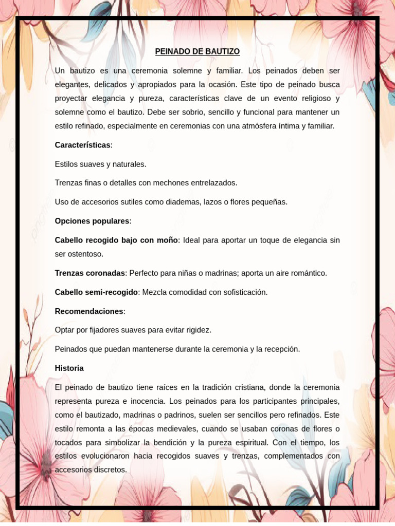 PEINADO DE BAUTIZO | PDF | Moda
