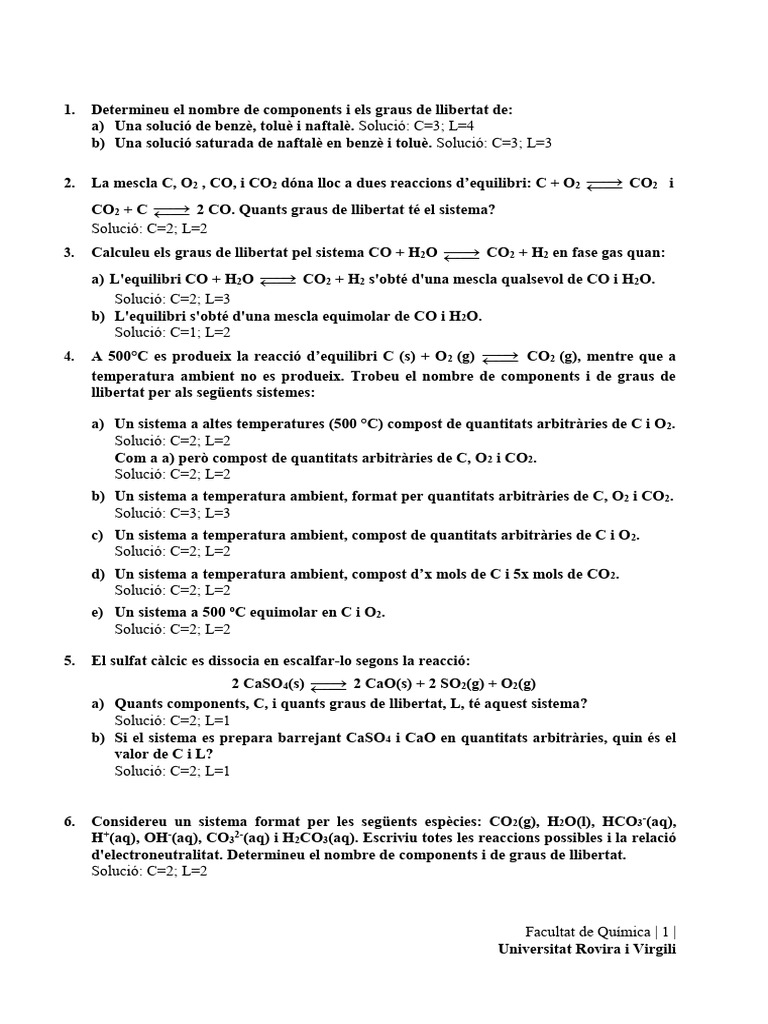 Full 03_Problemes Clase Tema 3 Diagrama de fases en substàncies pures_Regla de Fases | PDF