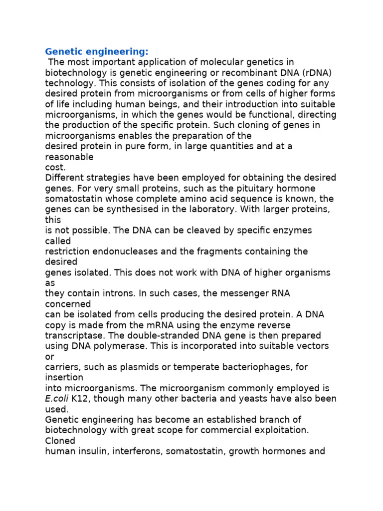 Genetic Engineering and Transposons Explained | PDF | Plasmid ...