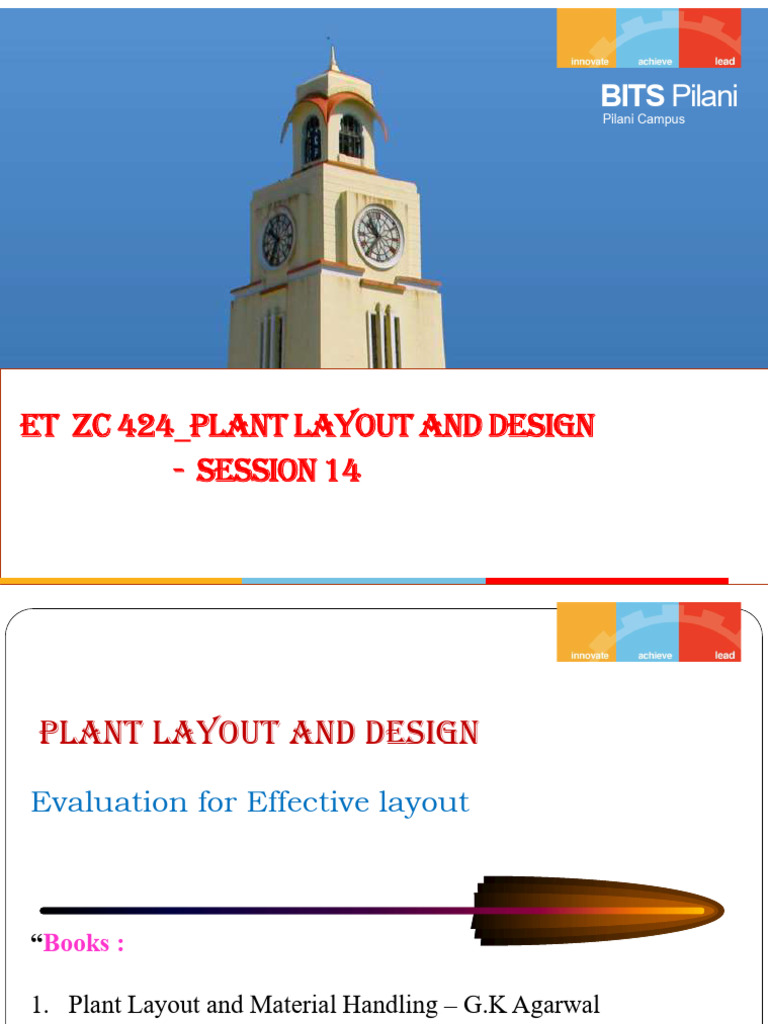 Et ZC 424 Plant Layout and Design Session 14 MR | PDF | Mathematical Optimization | Evaluation