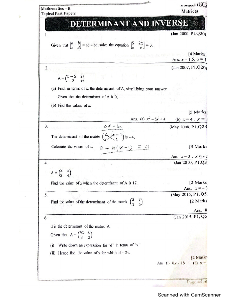 Matrices Inverse | PDF