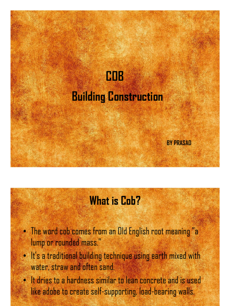 Cob Building: Techniques & Benefits | PDF | Wall | Concrete