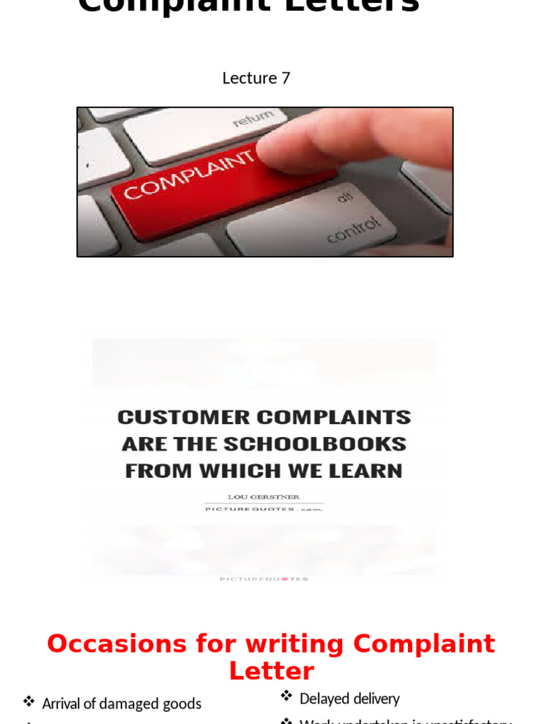 Complaint Letters | PDF