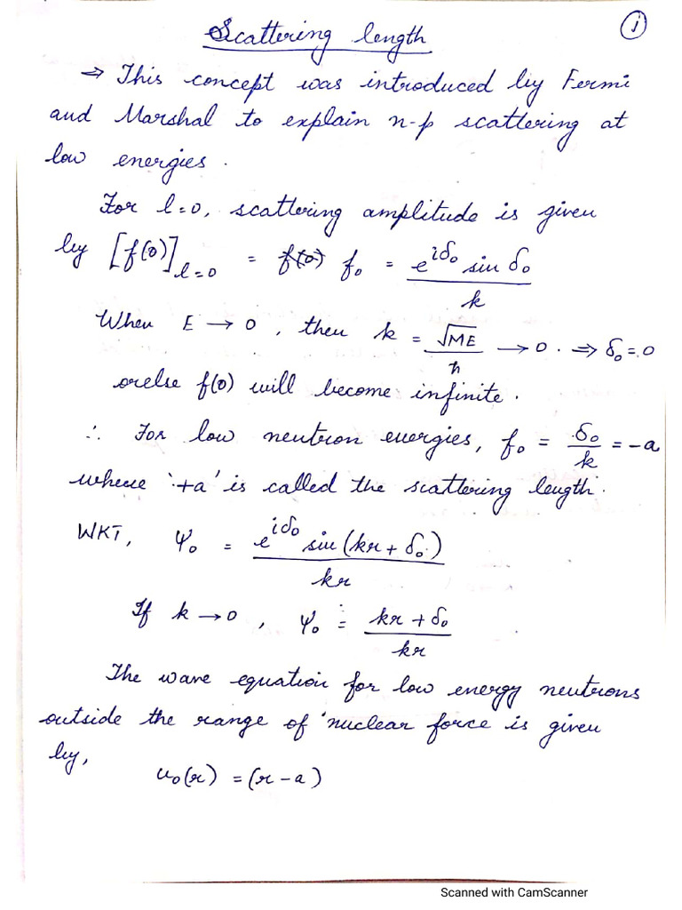 Scattering Length | PDF