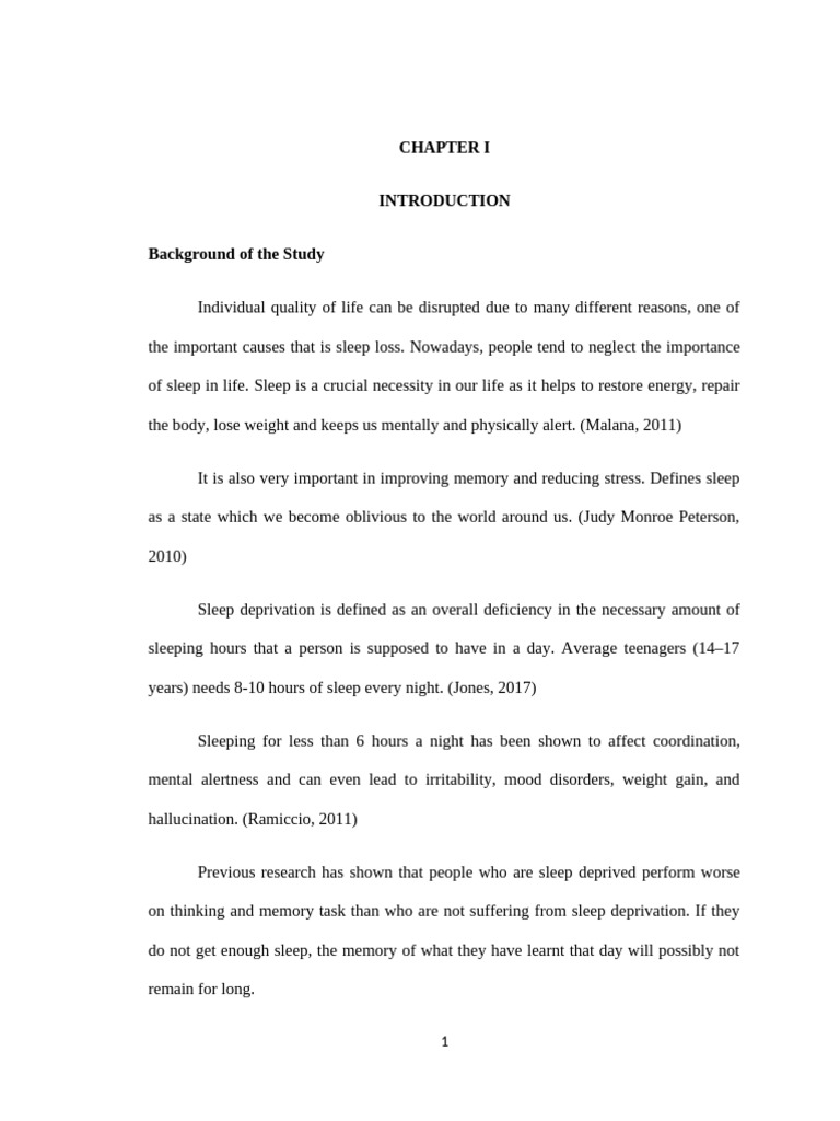 CHAP 1 2 3 Final Na | PDF | Sleep | Sleep Deprivation