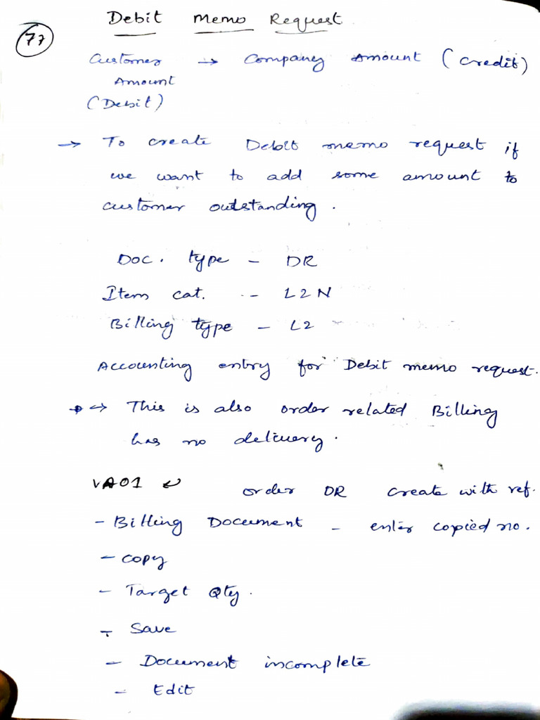 Debit Memo Request To Scheduling Agreement | PDF