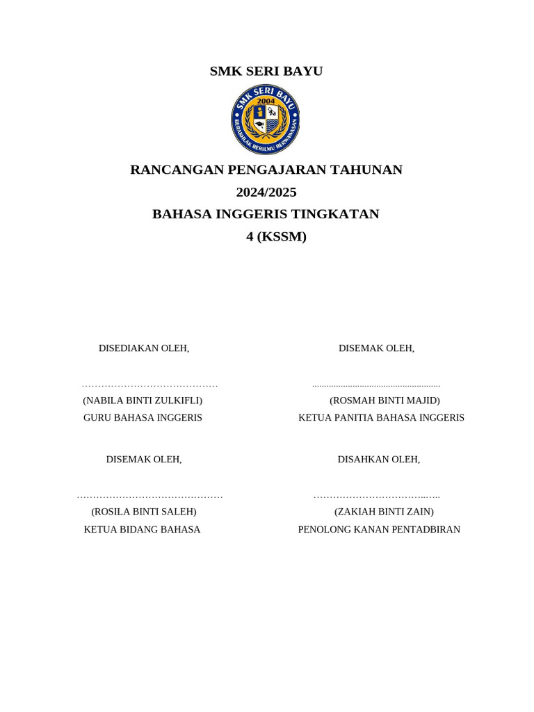 Cover Page RPT | PDF