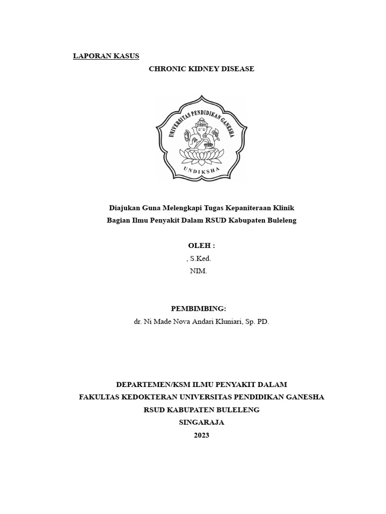 Laporan Kasus CKD Ec ACKD_Adhitya Wangsa | PDF