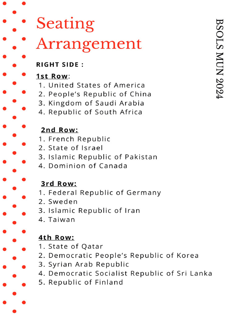 Seating Arrangement | PDF