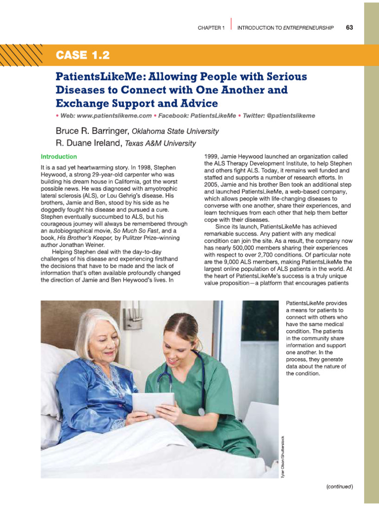 Case 1.2 - Patients Like Me' | PDF