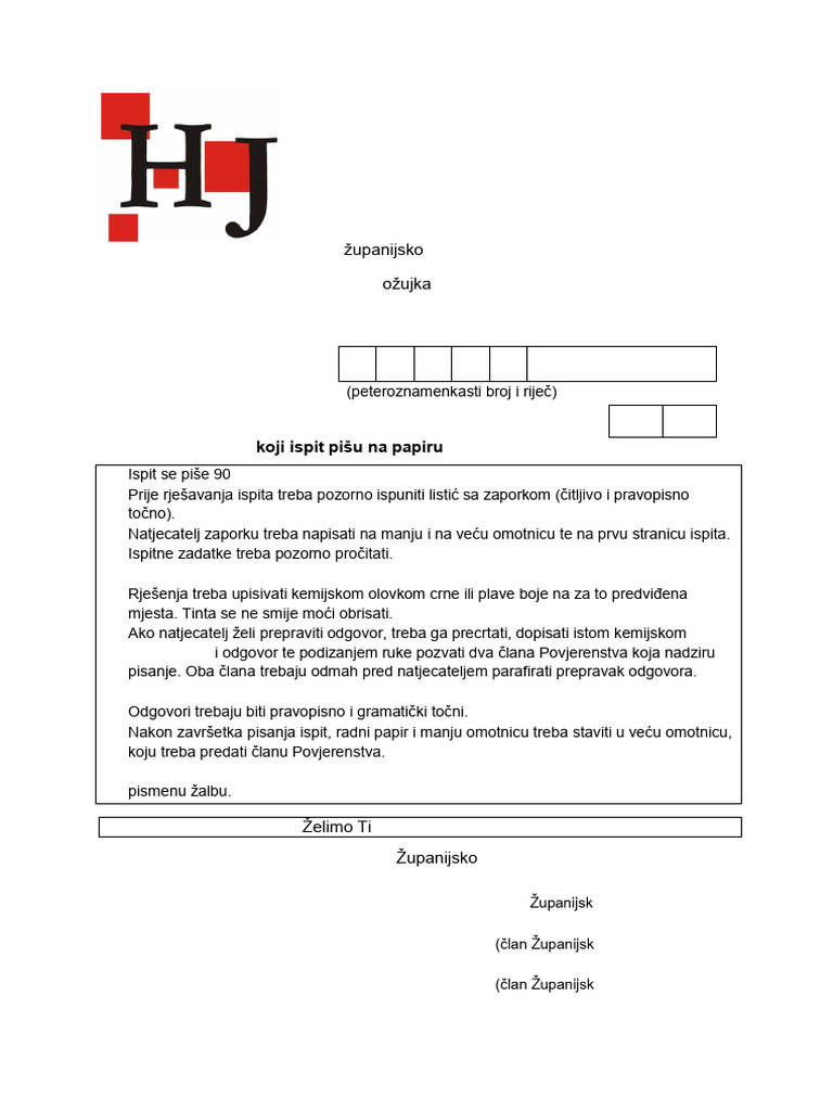 2 Razred Ispit HJ ZR 2021 | PDF