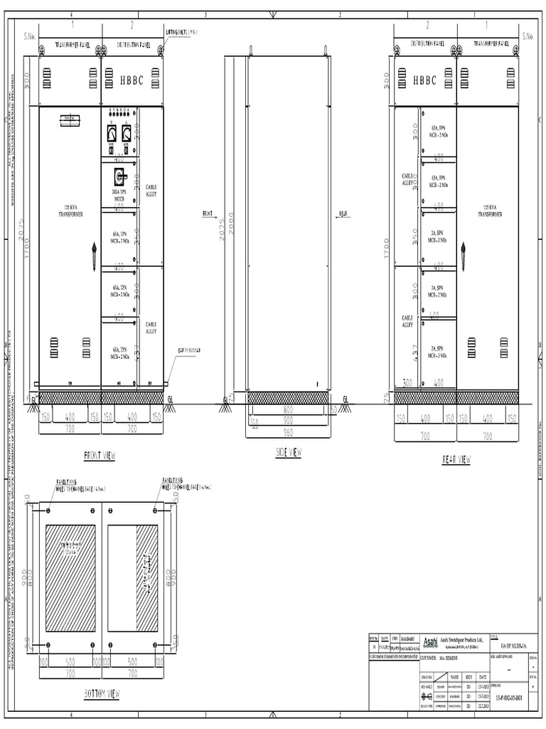 LV Switchgear Panel GA & Scheme | PDF | Electrical Connector | Power (Physics)