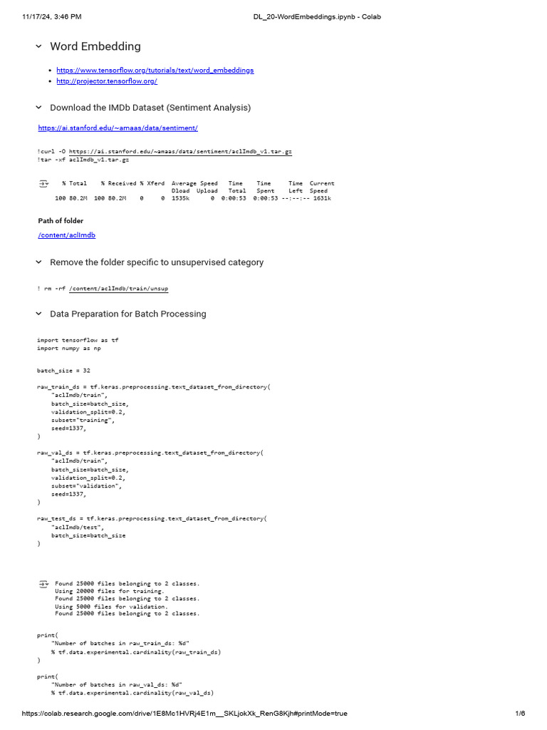 DL - 20-WordEmbeddings - Ipynb - Colab | PDF | Computing