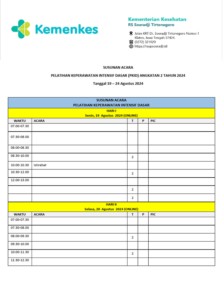 SUSUNAN ACARA PKID'2 | PDF